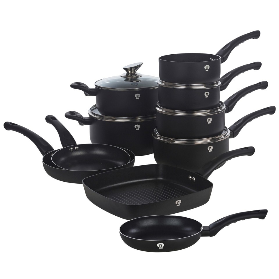 15 Pc Blaumann Cookware Frying Cooking Grill Pan Pots Saucepan Soft ...