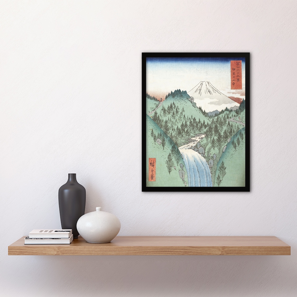 The Mountains Of Izu Province Japanese Framed Wall Art Print Hiroshige ...
