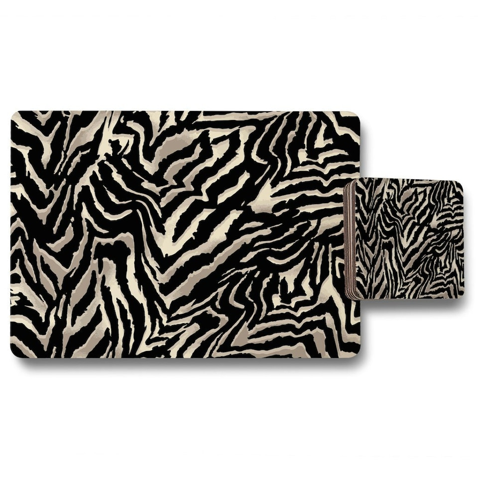 Gold Zebra Print (Placemat & Coaster Set) - Tesco Groceries