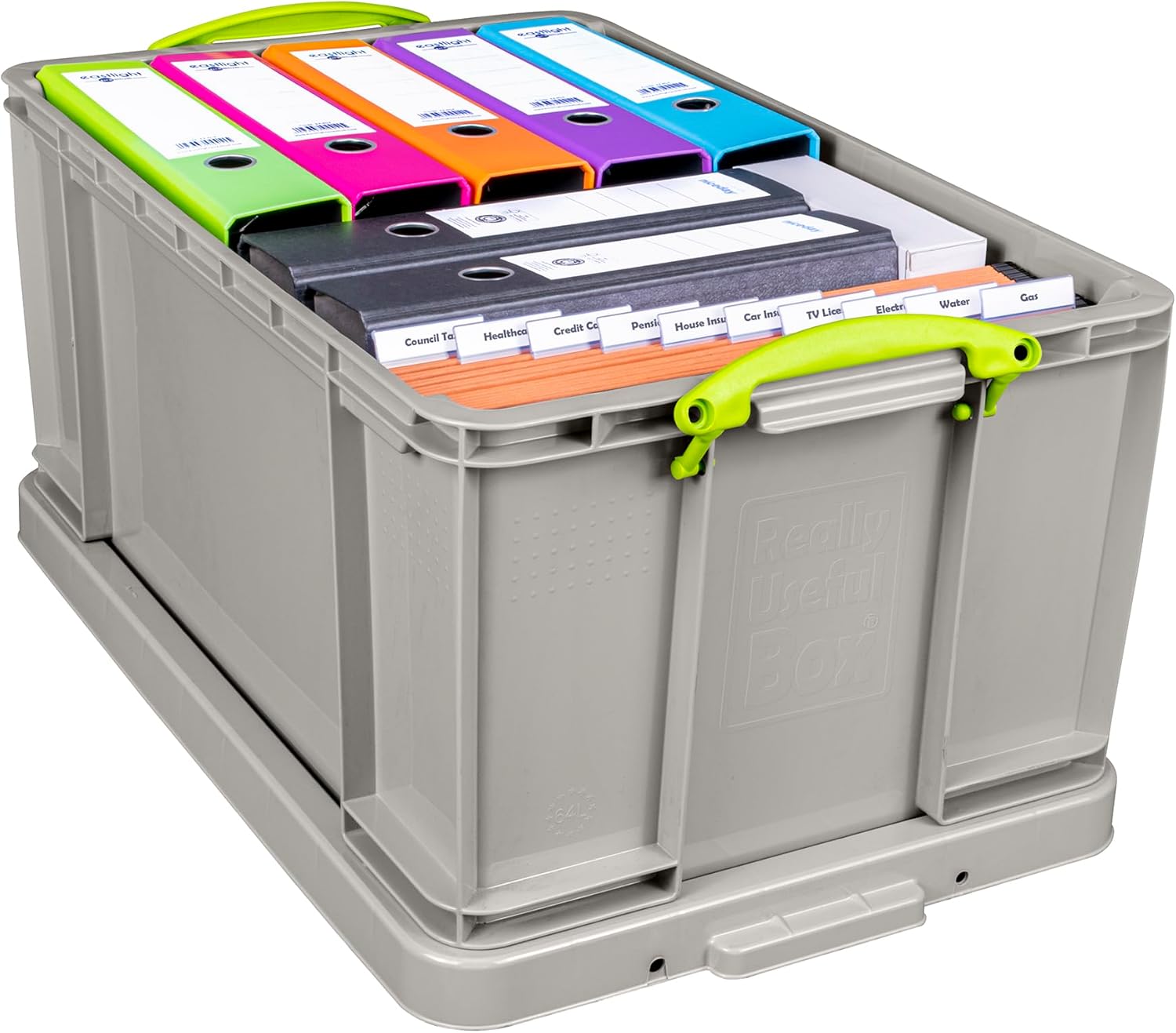 Really Useful Box Plastic Storage 64 Litre Recycled Dove Grey - Tesco ...