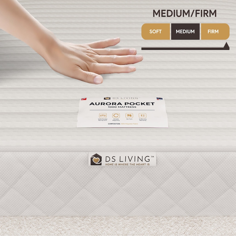 Serenity 1000 Pocket Sprung Mattress - Aurora by DS Living | Grey ...
