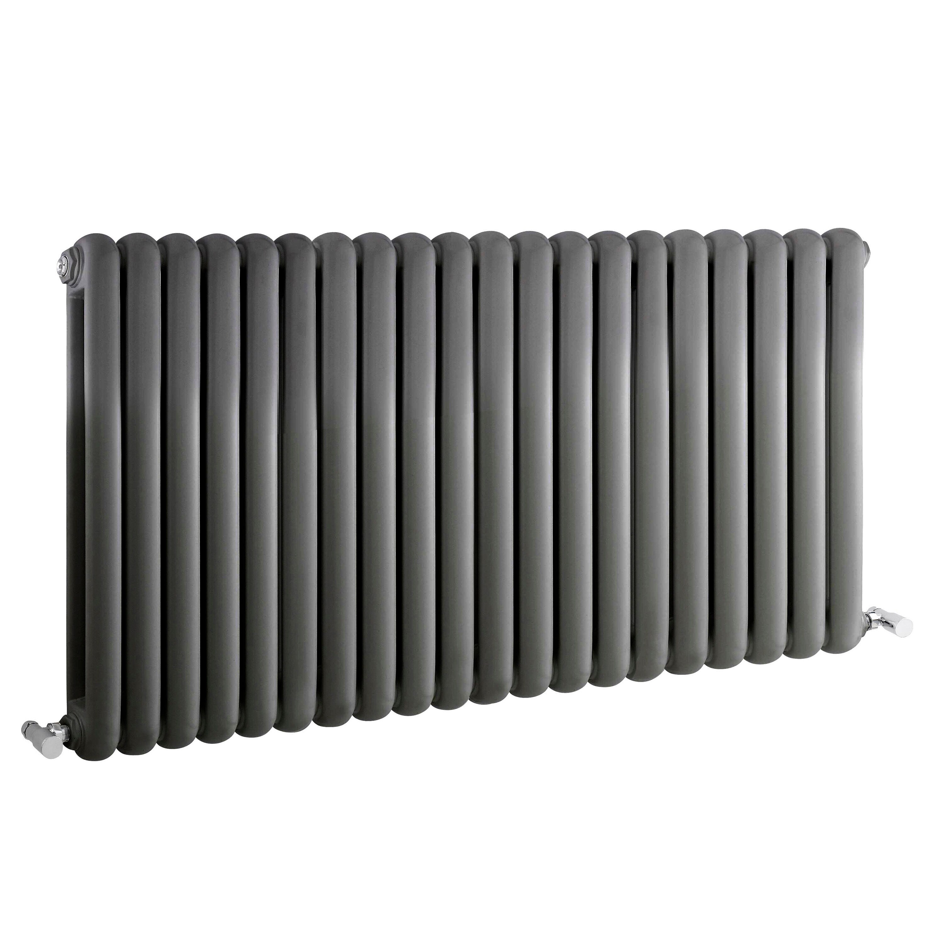Balterley Aspire Horizontal Double Panel Radiator | Grey | Anthracite ...