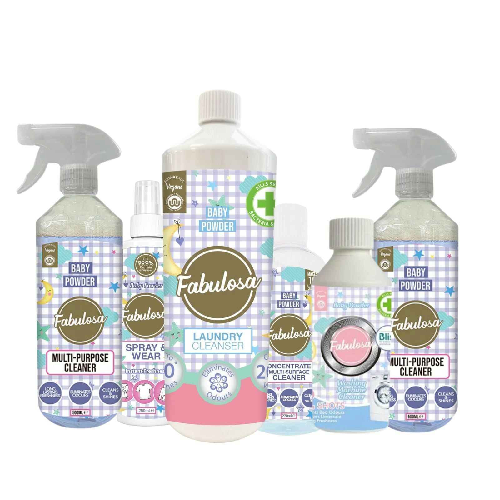 Fabulosa Baby Powder Cleaning Bundle 6 Piece Household Cleaning - Tesco ...