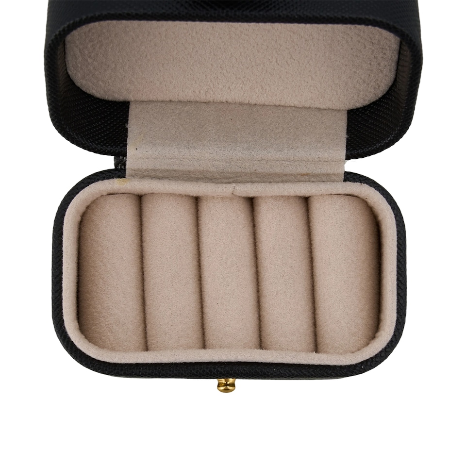 Living and Home Compact Portable Mini Ring Holder Case-Black | Black ...