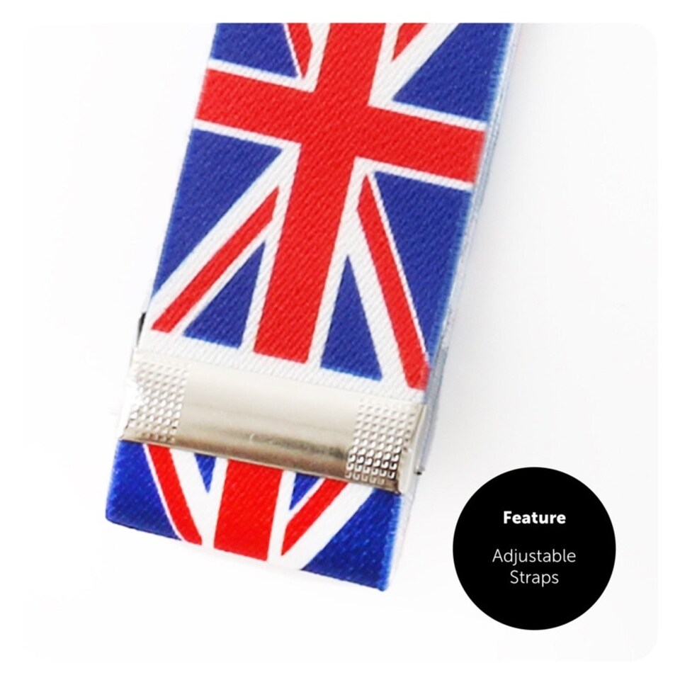 Pack of 1 Union Jack Cowboy Hat, Bow Tie & Suspenders Red | One Size ...