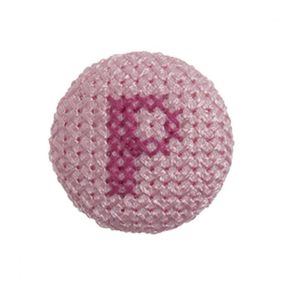 Minerva Light Pink on Ivory Letter P 15mm Cross Stitch Alphabet Buttons ...