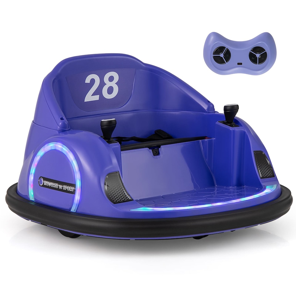 COSTWAY 6V Kids Ride on Bumper Car Battery Powered Purple - Tesco Groceries
