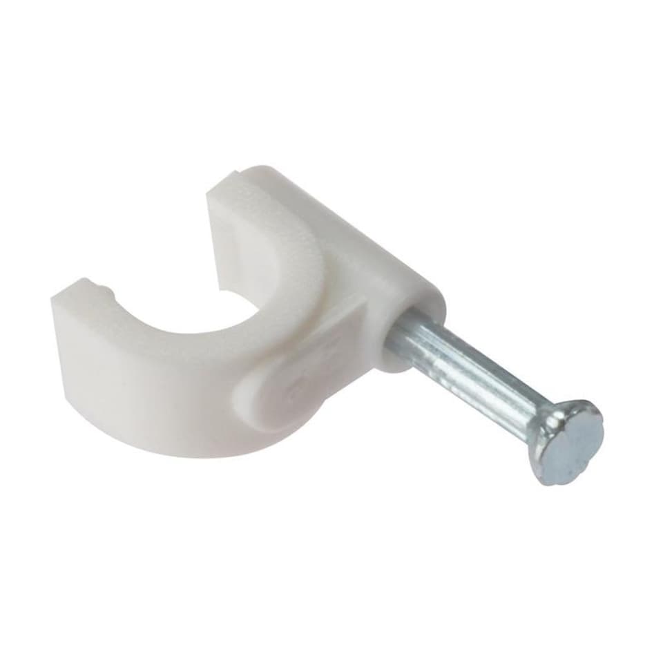 Forgefix Round Cable Clips - White - 7-8mm - Tesco Groceries