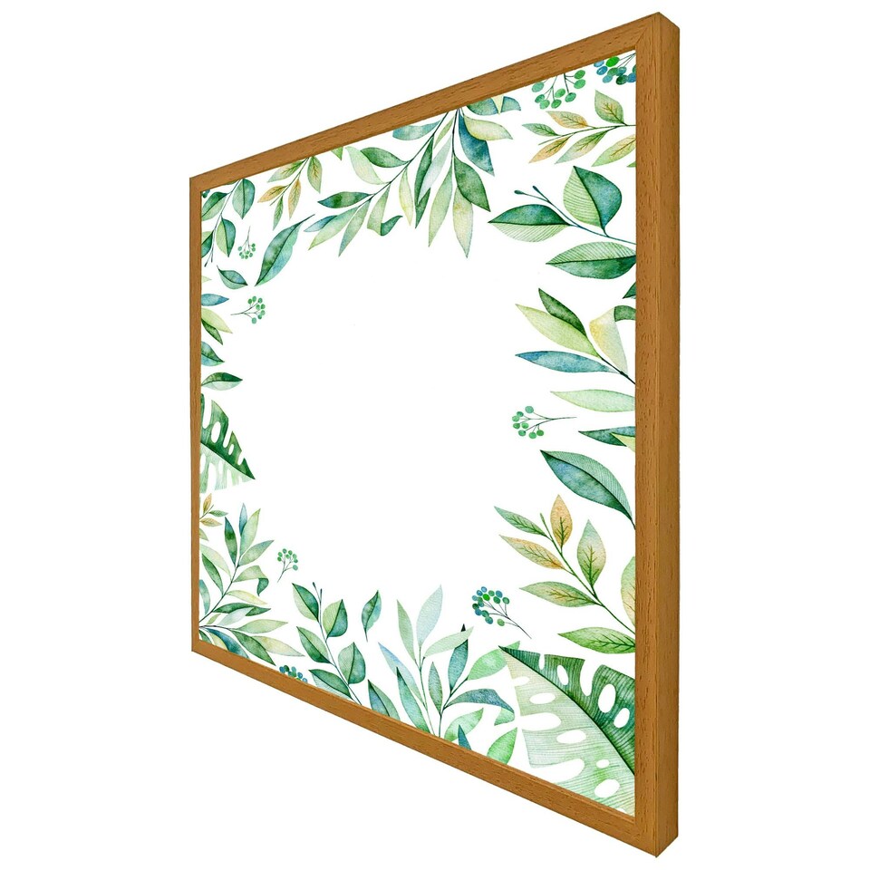 Light botanical leaves (Picture Frame) Black | M - Tesco Groceries