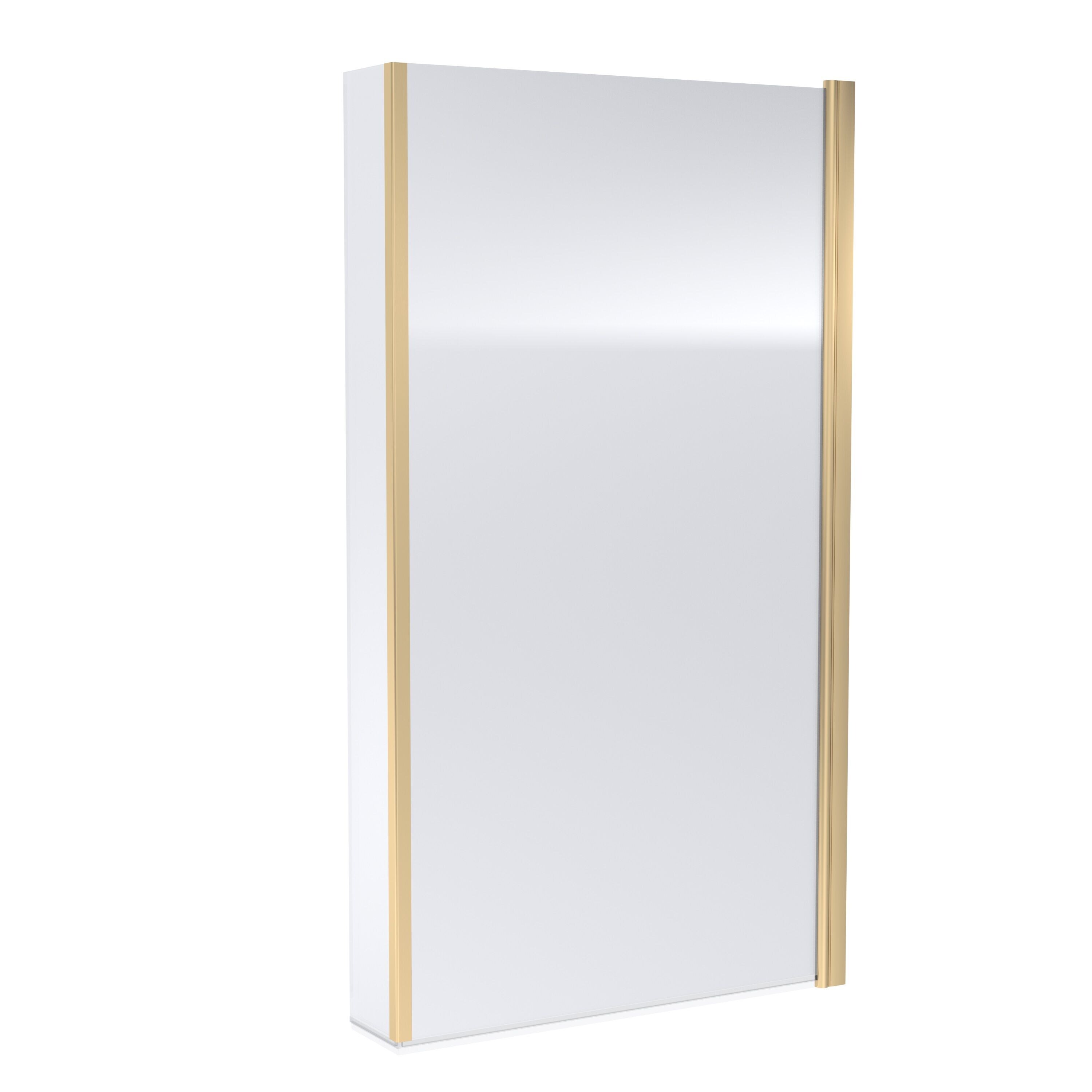Balterley Contemporary Toughened Safety Glass Square Hinged Bath Screen ...