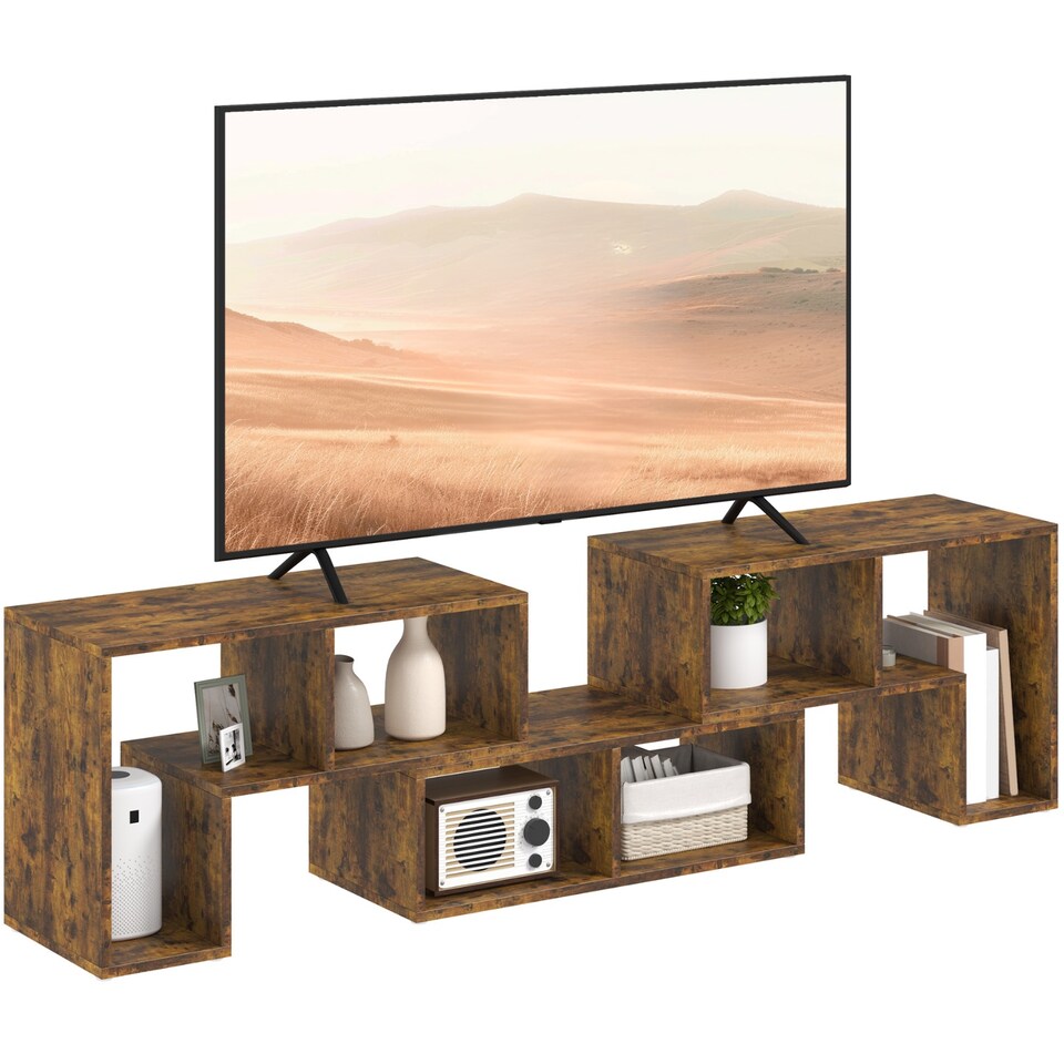 Adjustable Free Combination TV Stand Unit With Storage Rustic - Tesco ...