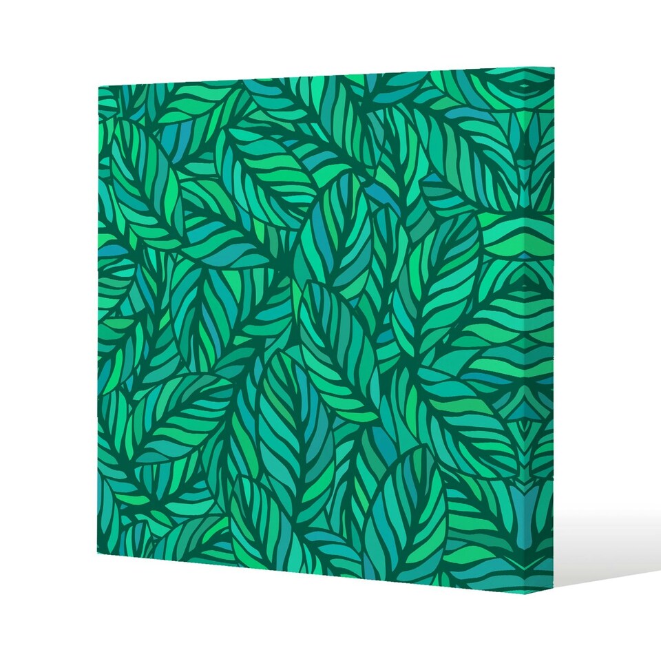 Green Leaves Pattern (Canvas Print) - Tesco Groceries