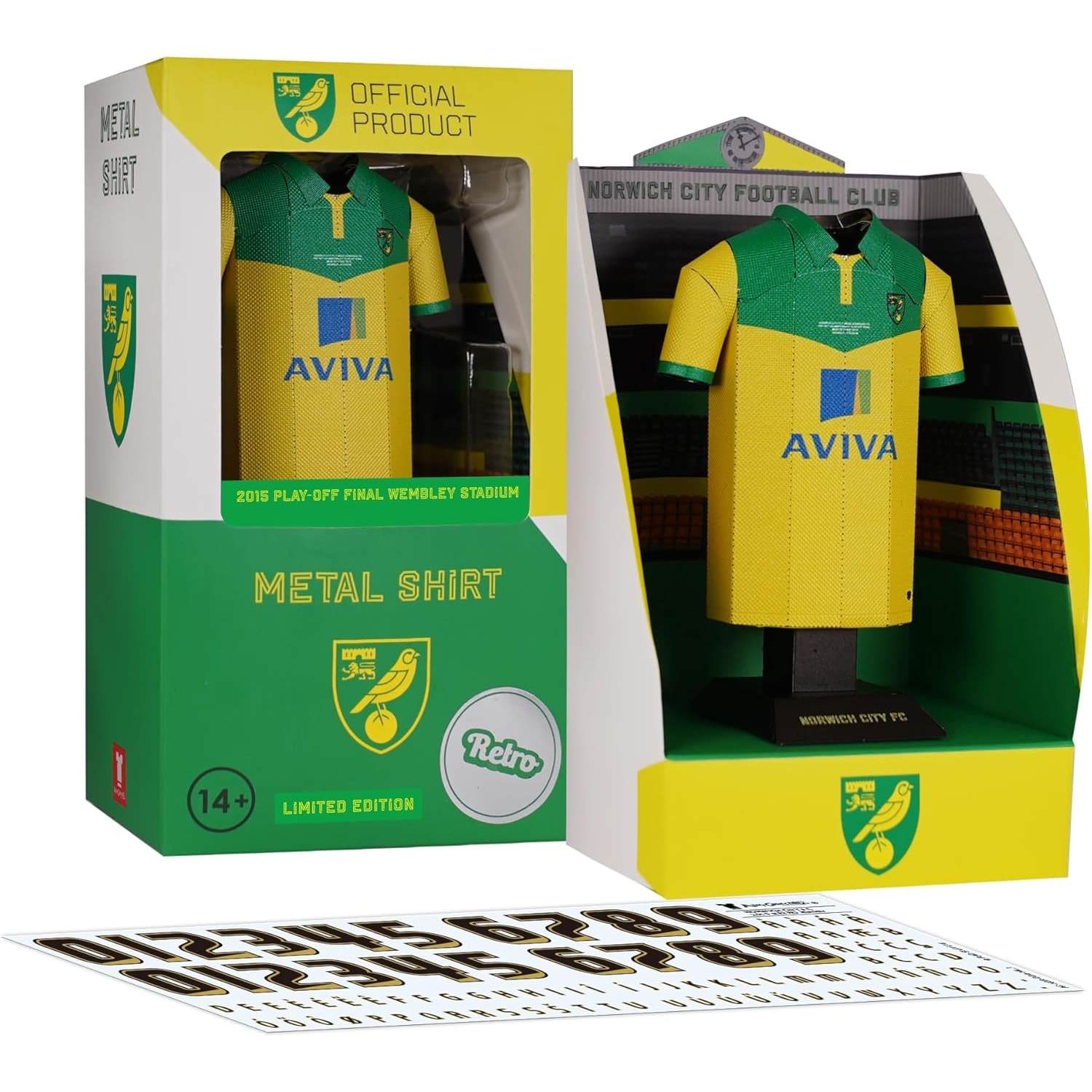 RadStuff Metal Alloy Football Shirt - Retro Norwich City 2015 Play Off ...