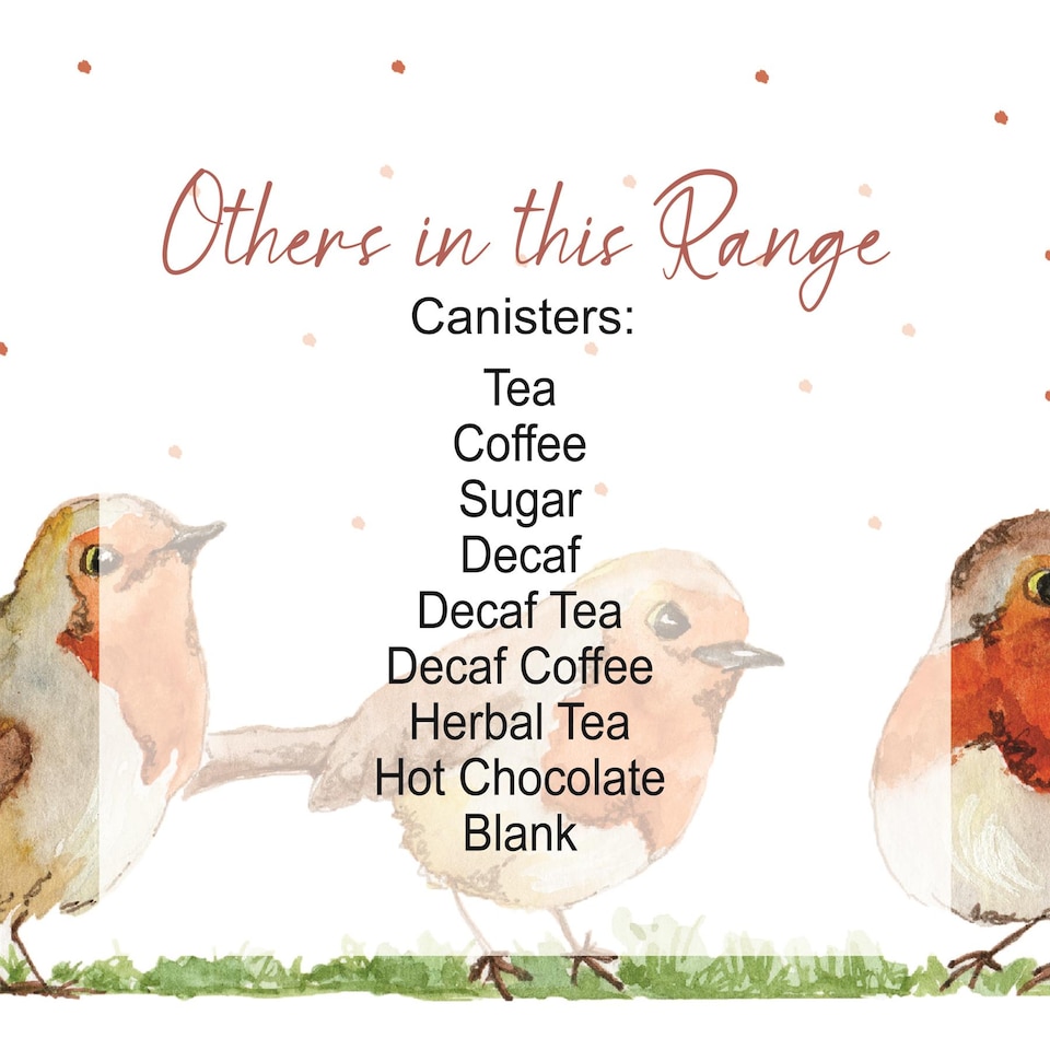 English Robins Decaf Canister - Small Dome Lid Kitchen Storage Tin ...