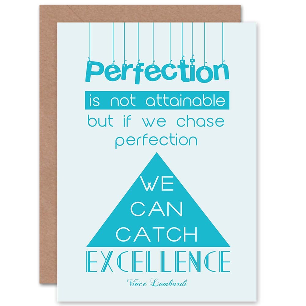 Perfection Chase Catch Excellence Lombardi Birthday Greetings Card ...
