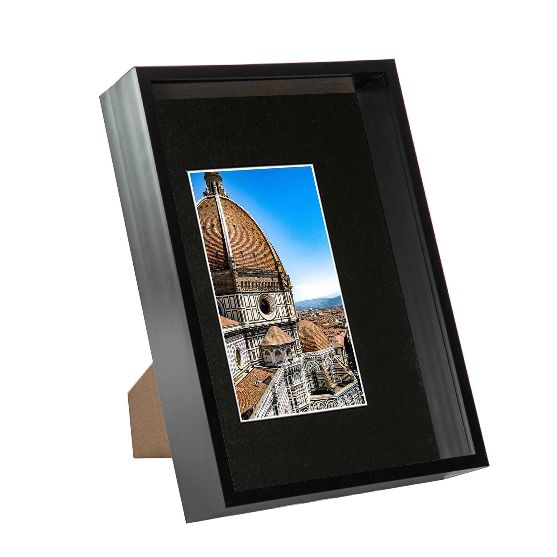 Nicola Spring A4 (8 x 12") Deep Photo Frame - Black/Black Mount - 3D ...