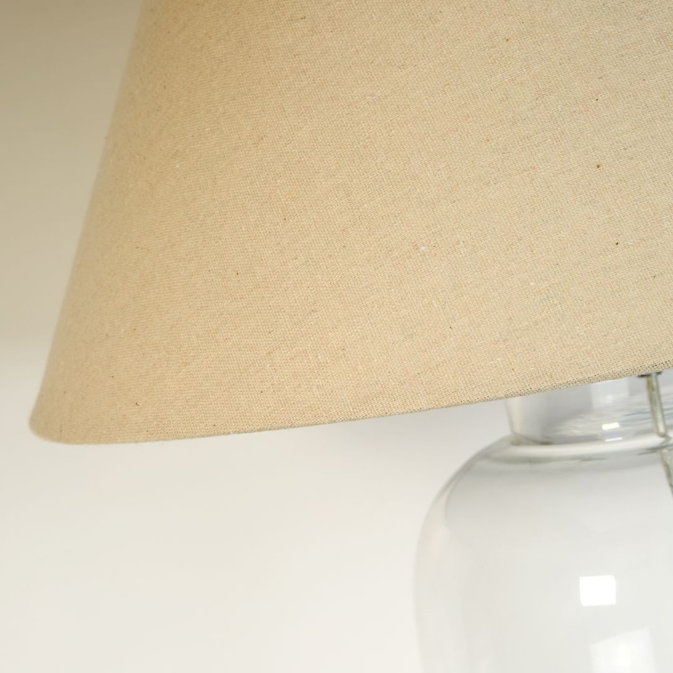 Maxwell Natural Linen Shade and Glass Table Lamp - Tesco Groceries