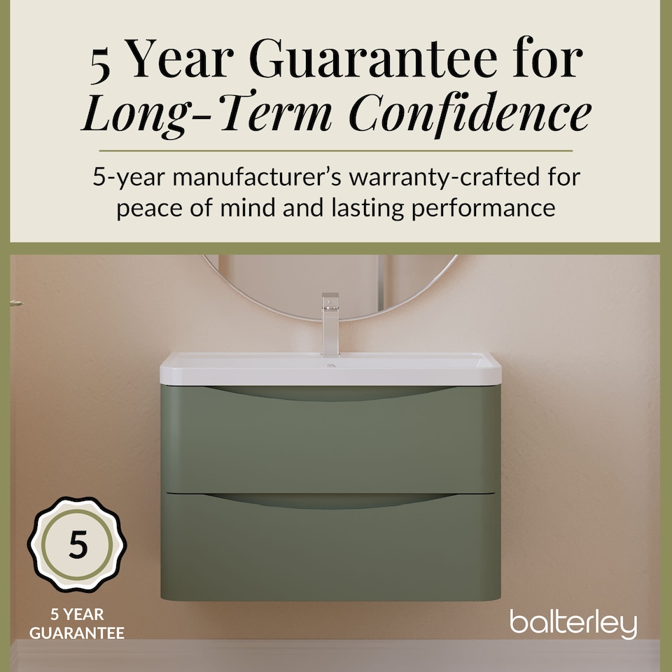 Balterley Arch Wall Hung 2 Drawer Bathroom Vanity Unit & Polymarble ...
