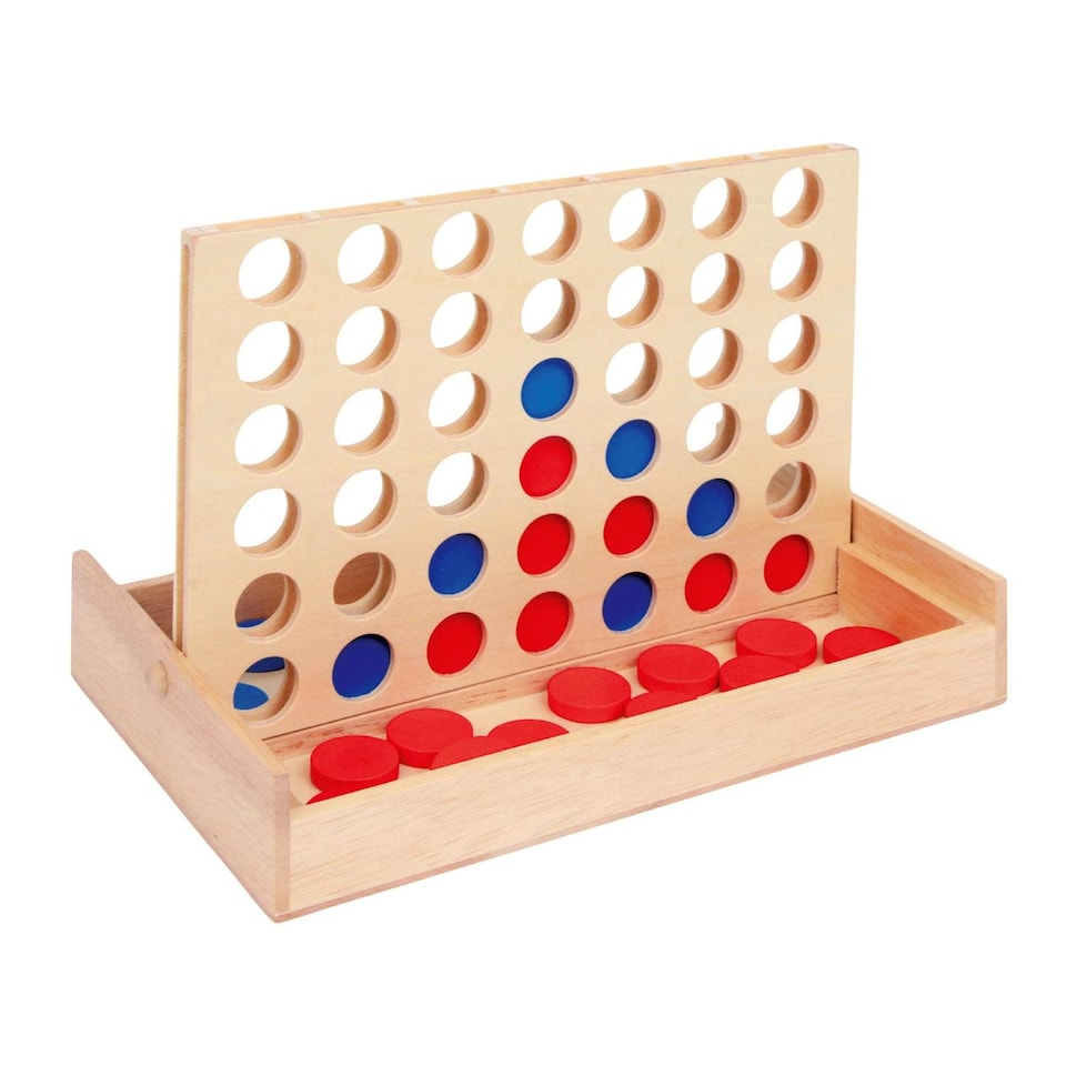 The Magic Toy Shop Four in a Row Wooden Strategy Board Game Portable ...