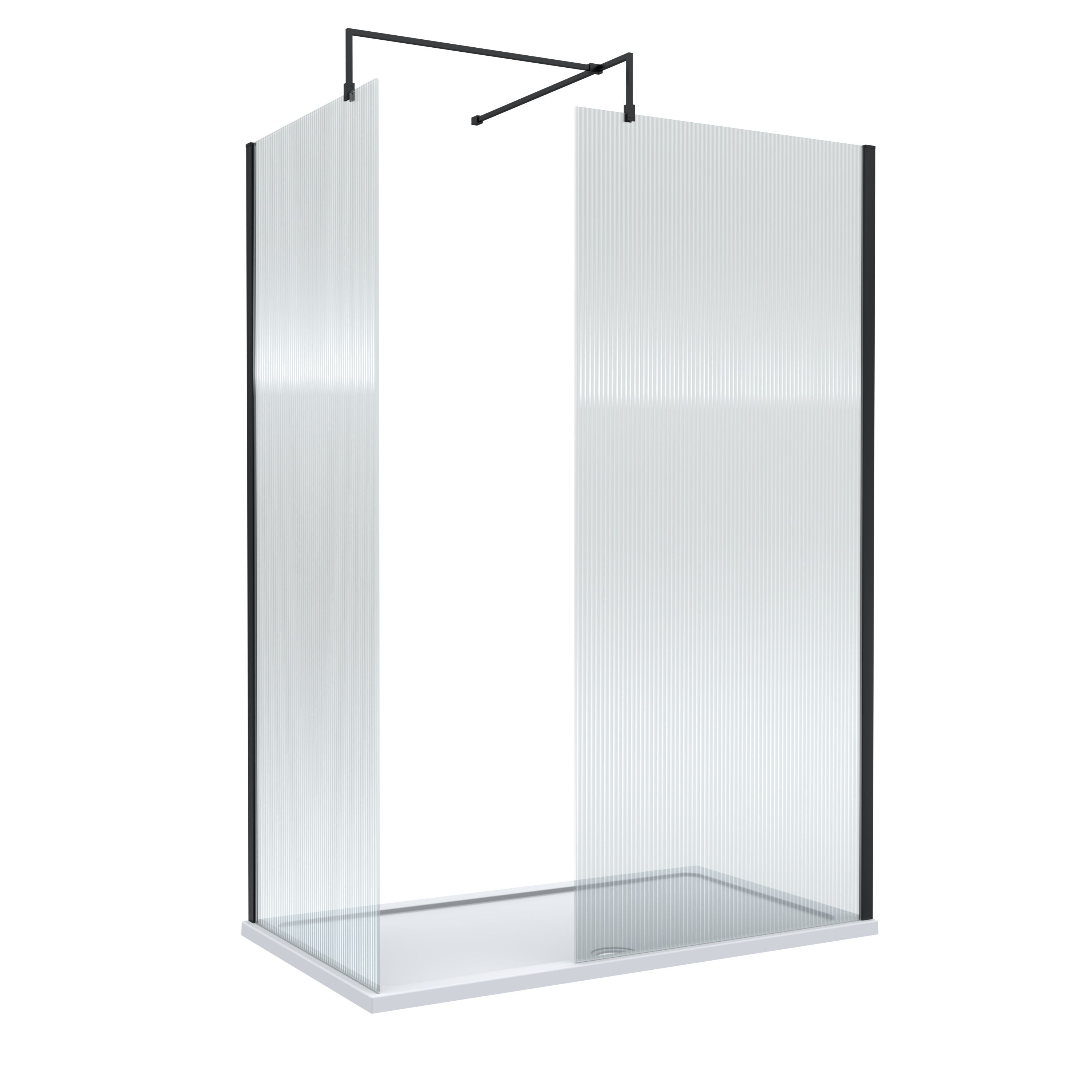 Balterley Fluted Glass Walk In Wetroom Screens with Profile and Shower ...