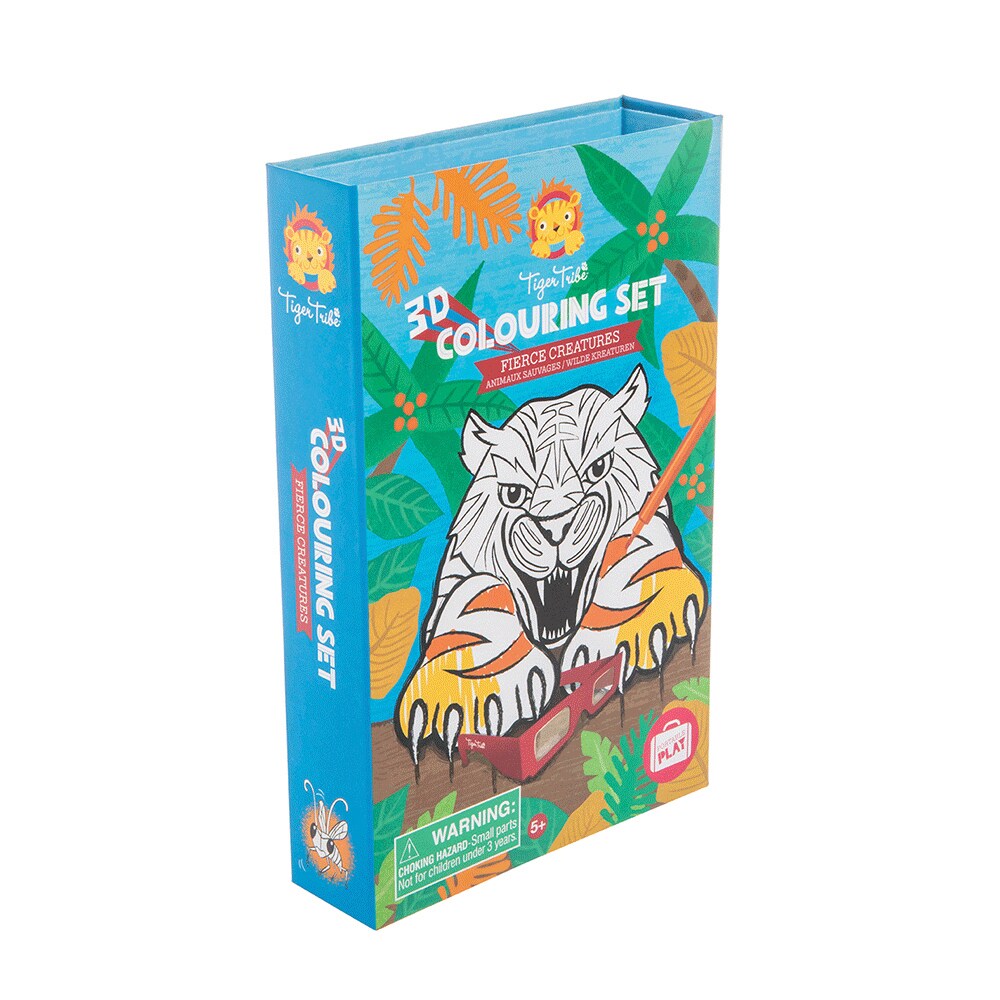 3D Colouring Set - Fierce Creatures - Tesco Groceries