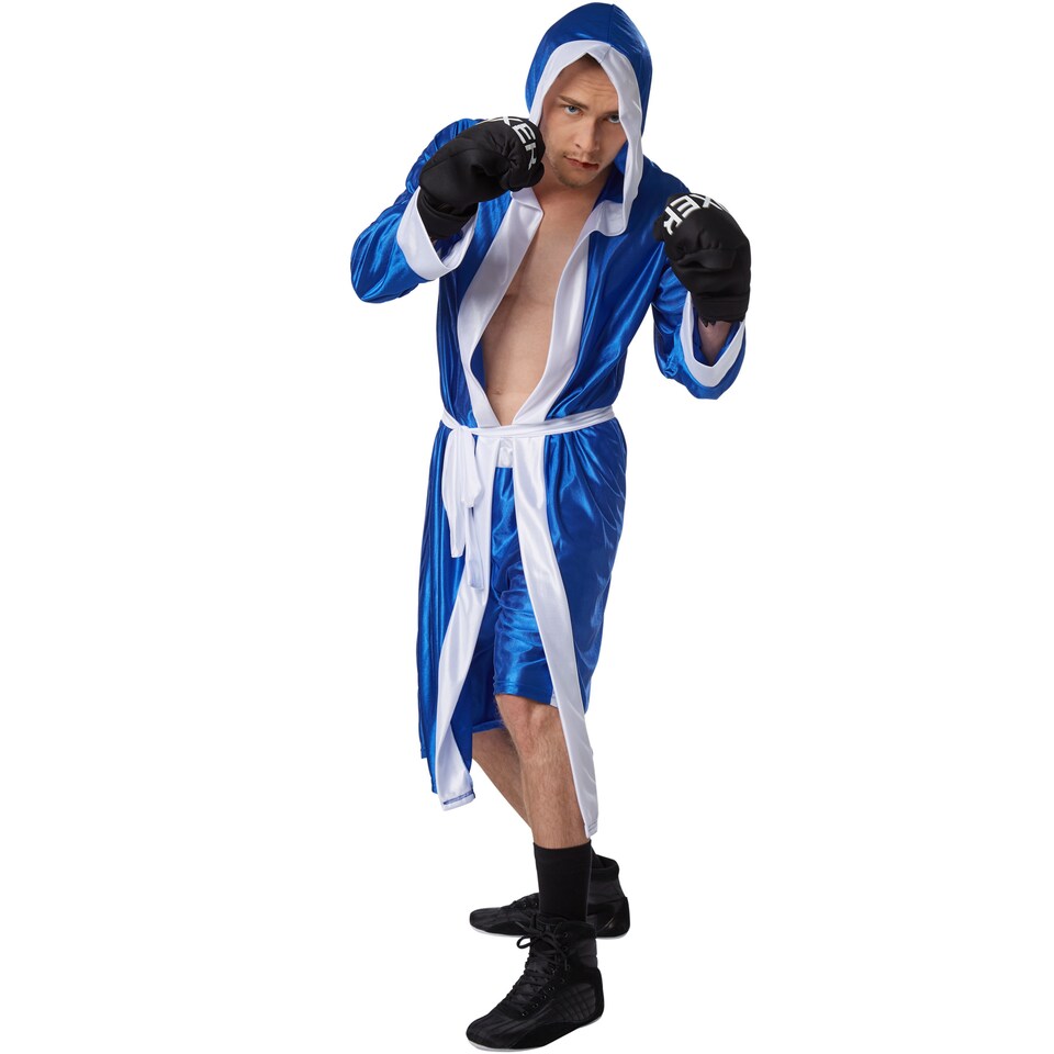 Mens Boxer Costume | Blue | blue/white | S | 1 - Tesco Groceries