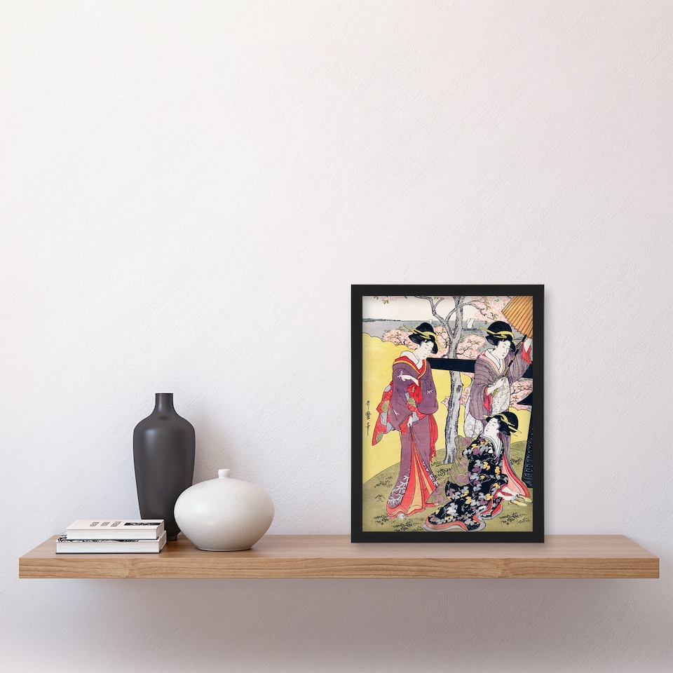 Kitagawa Framed Wall Art Print Cherry Blossom Viewing At Gotenyama Home ...