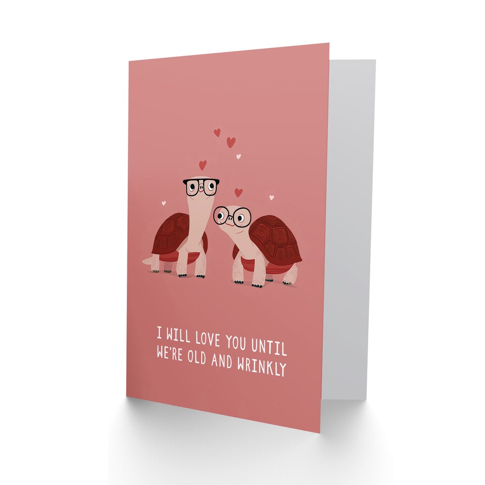 Turtle Couple Love You Until We Are Old And Wrinkly Valentine's Card ...