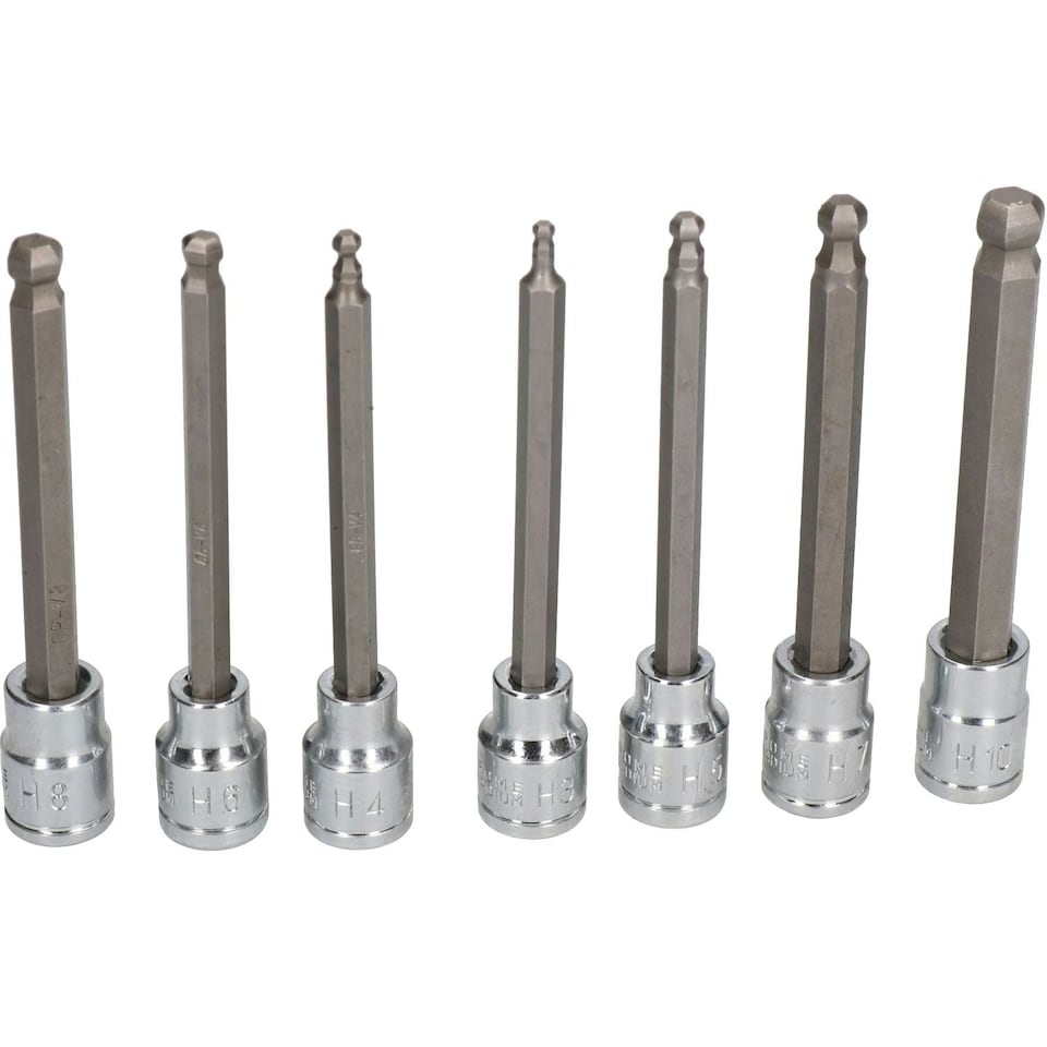Metric Ball Ended Long Allen Hex Key Sockets 3mm - 10mm 3/8" Drive 7pc ...