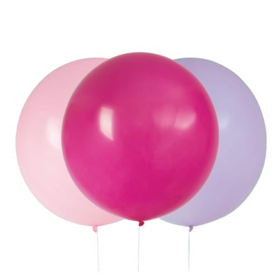 Pink & Purple Jumbo Biodegradable Latex Balloons 61cm / 24 in - Pack of ...