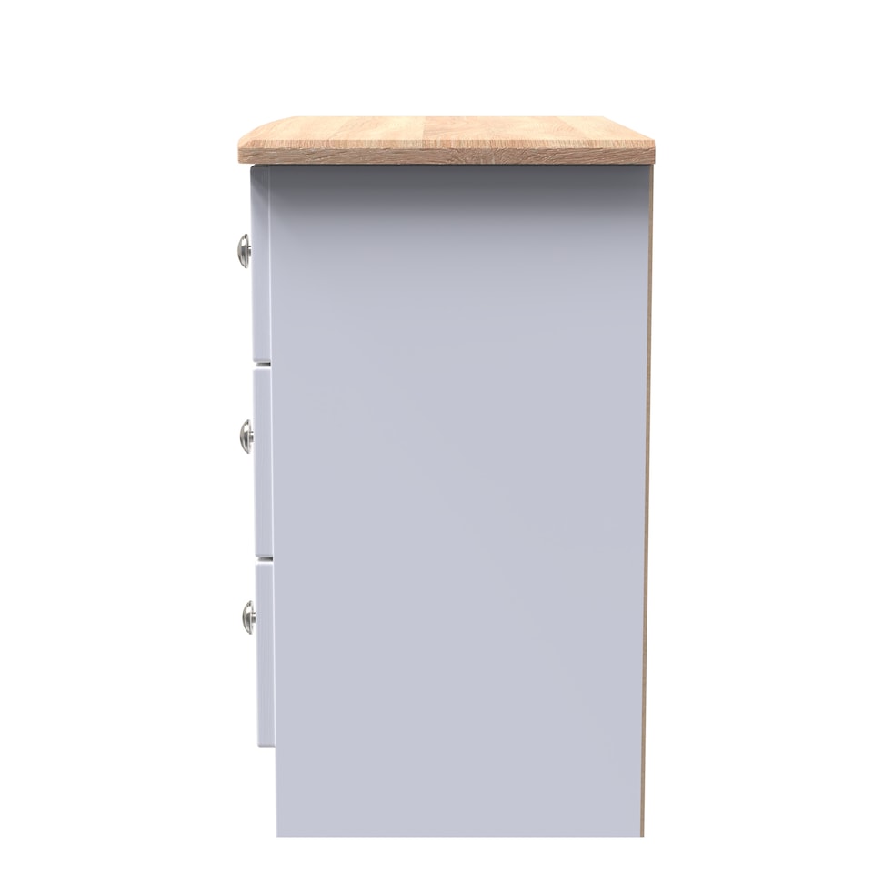 Cumbria 3 Drawer Chest of Drawers in White Ash & Bardolino Oak (Ready ...