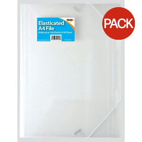 Tiger Stationery A4 Document Wallet (Pack of 3) - Clear - One Size ...