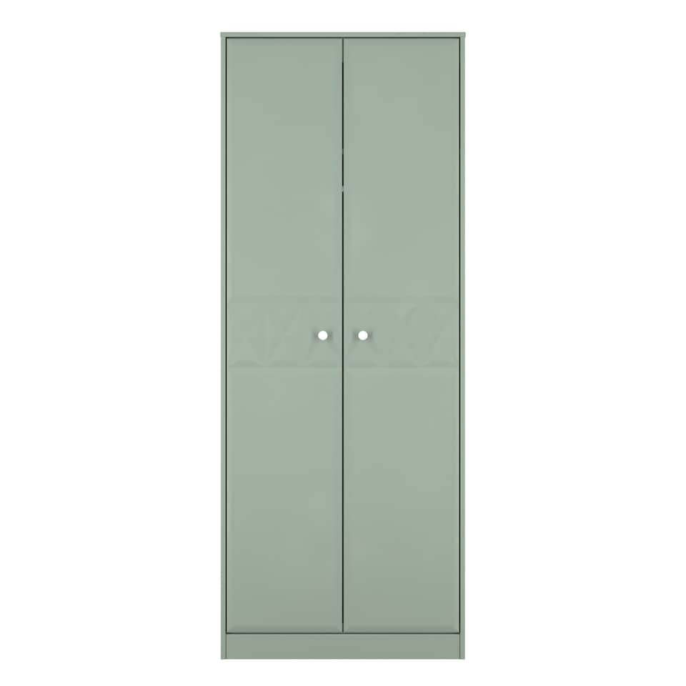 Memphis Tall Double Wardrobe in Reed Green (Ready Assembled) | Green ...