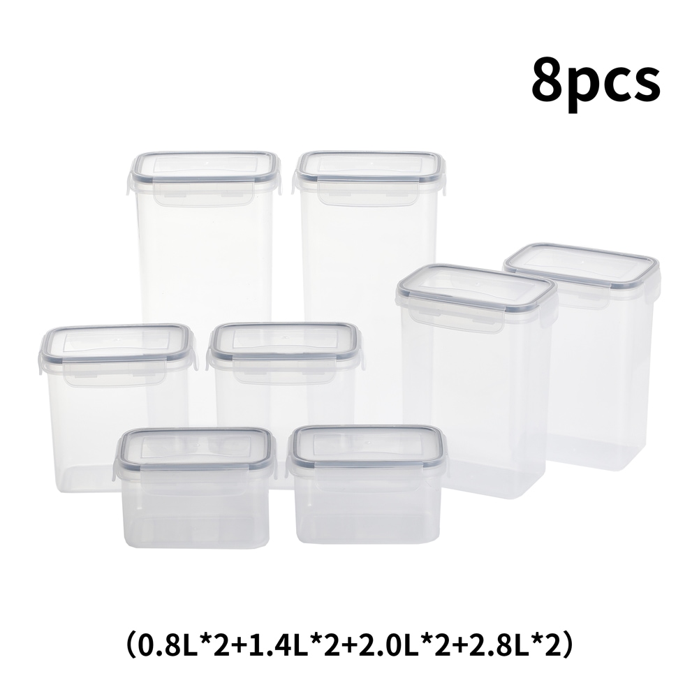 Living and Home 8Pcs Food Storage Containers Box with Lids | Clear ...
