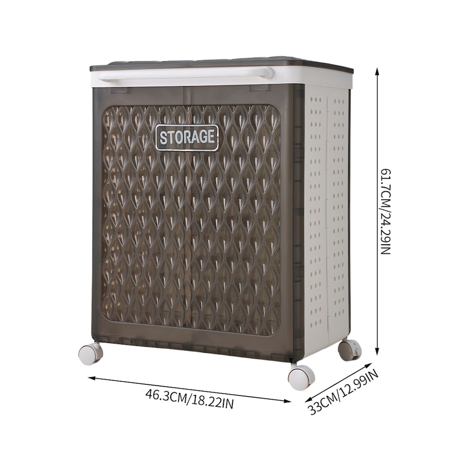 Living and Home Foldable Laundry Basket with Casters,Multifunctional ...