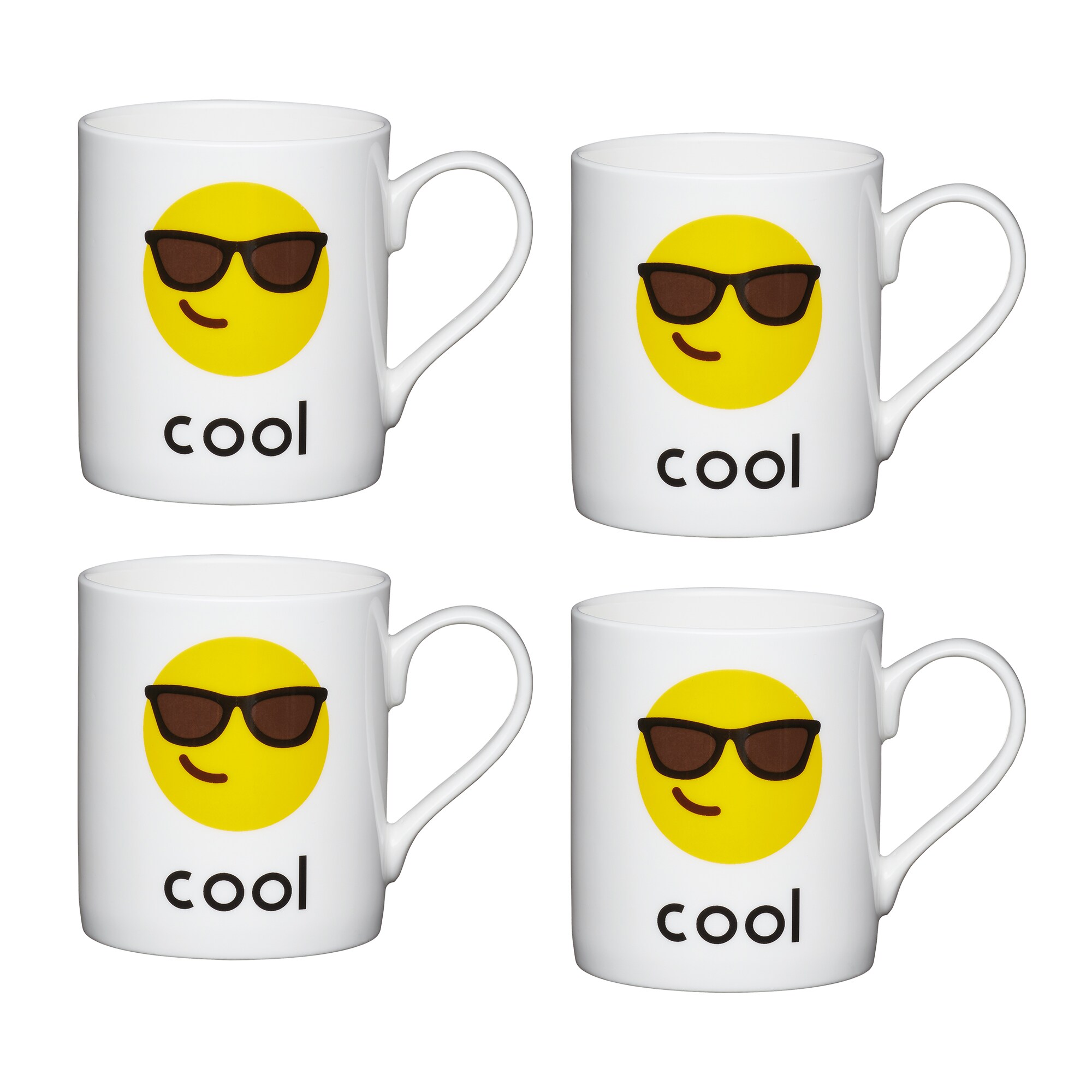KitchenCraft Emoji Face Mini Mugs Pack of 4 | Multi | 4 - Tesco Groceries