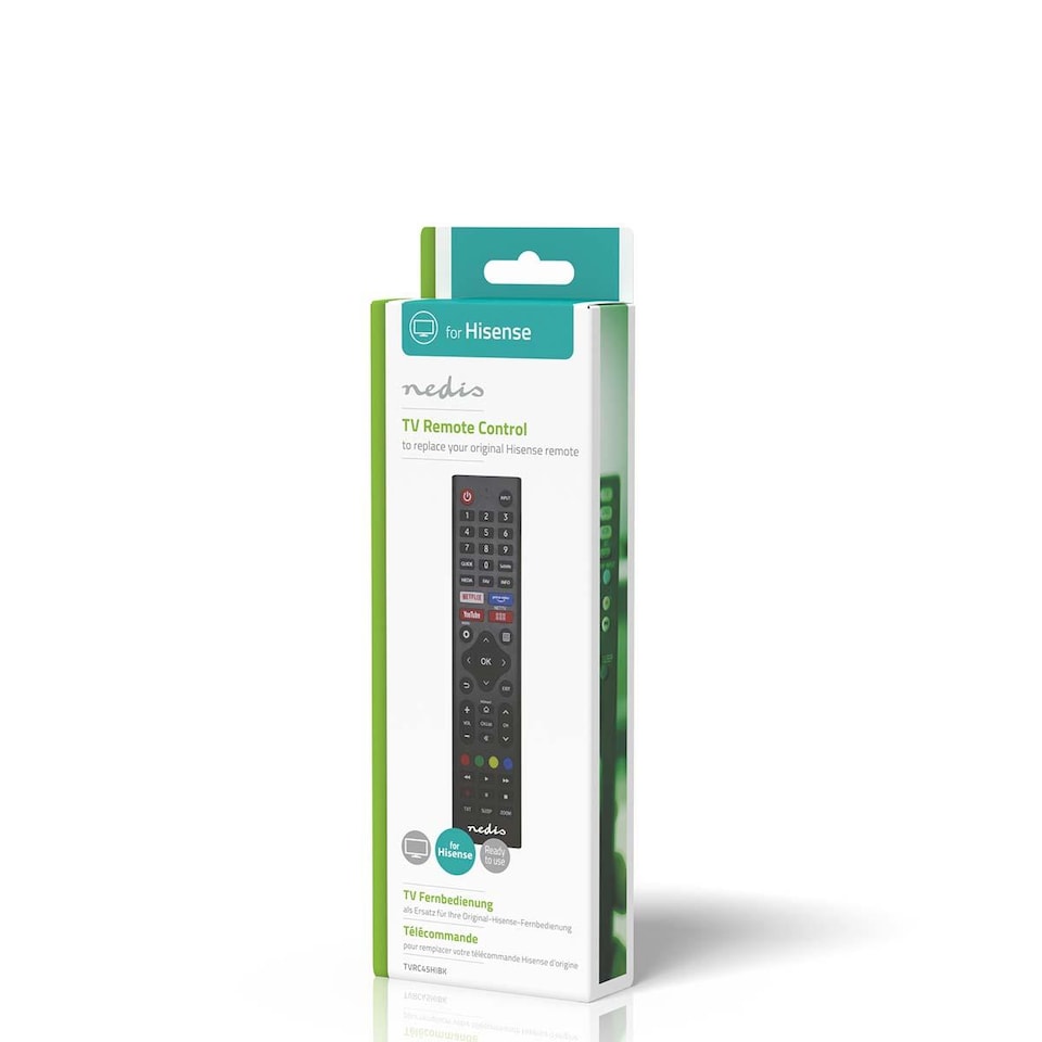 Nedis HiSense Replacement Remote Control for TVs, Preprogrammed with ...