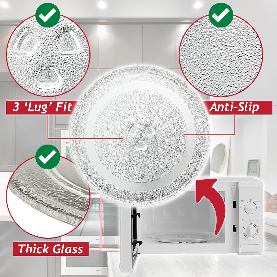 SPARES2GO Glass Turntable Plate for Bosch Microwave Y Type Glass Dish ...