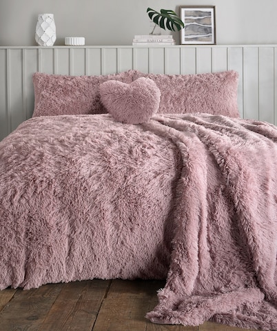 Homes Linen Alaska Cuddles Teddy Bear Fleece Blush Pink Duvet Cover ...