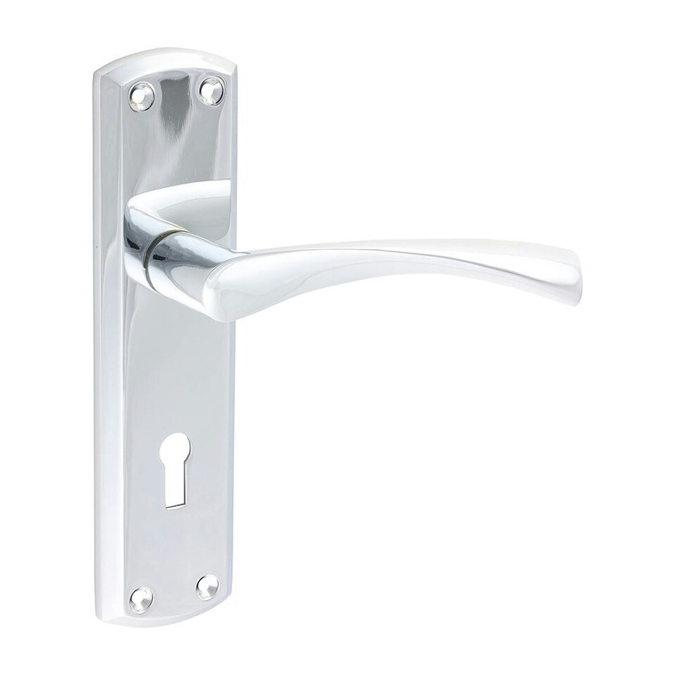 Timco - Zeta Lock Handles - Polished Chrome (Size 175 x 45 - 2 Pieces ...