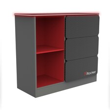 X Rocker Carbon-Tek Chest of 3 Drawers with LED Lights - Grey / Red ...