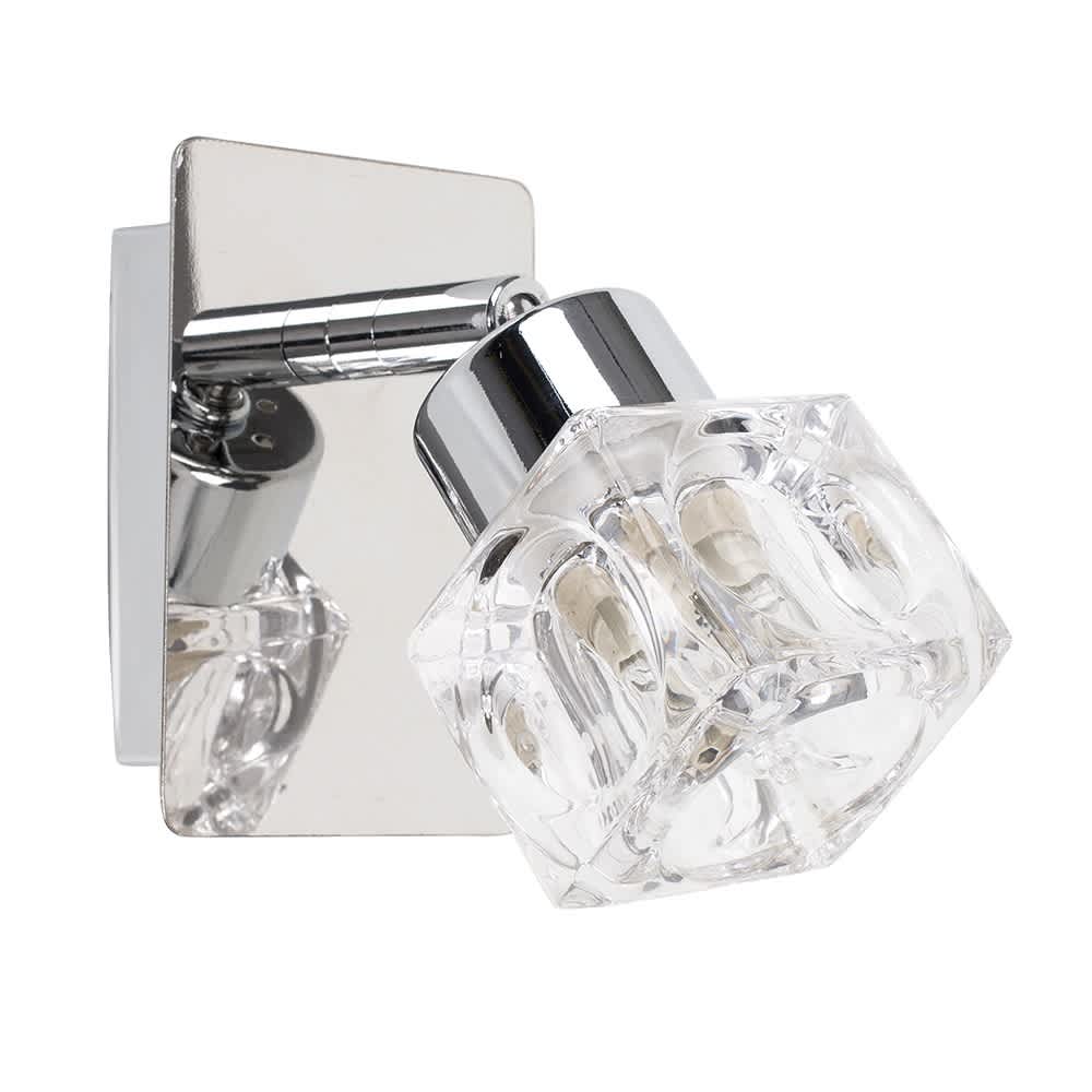 ValueLights Ritz Ice Cube Pair of Silver Indoor Wall Spotlight | Chrome ...