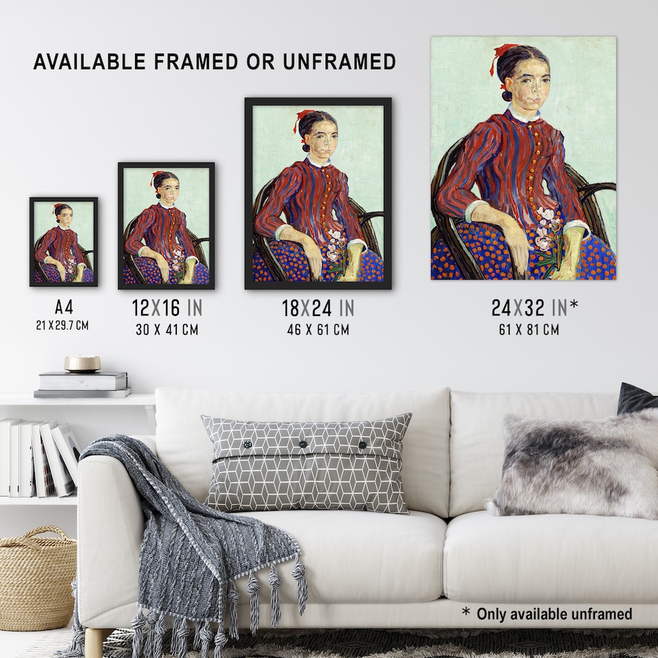 La Mousme Sitting on a Cane Chair Van Gogh Huge Wall Art Poster Print ...