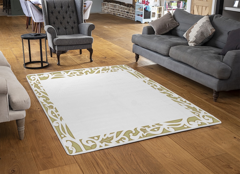 Egyptian Hieroglyphs Golden Border Rug | Multi - Tesco Groceries