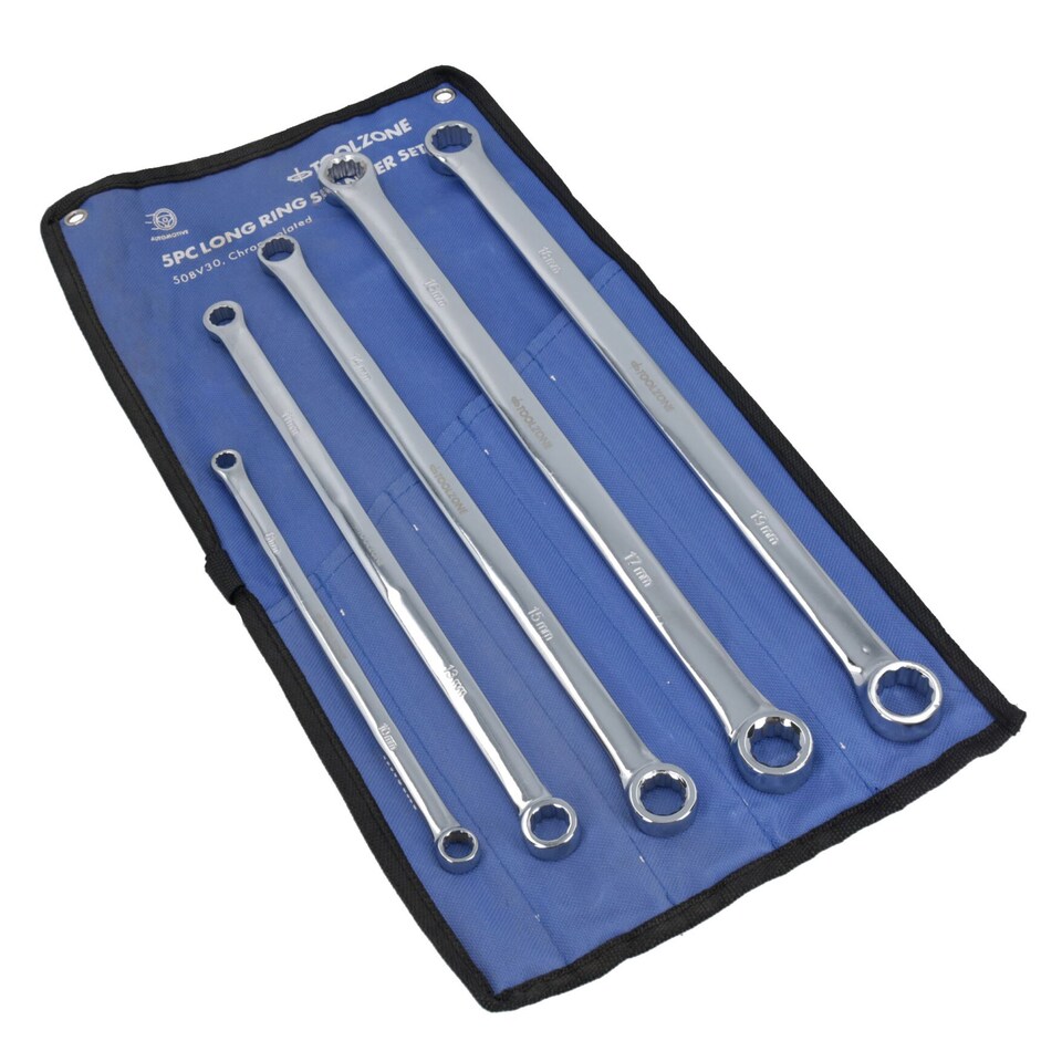 5pc Metric Extra Long Double Ring Spanner Aviation Spanner Wrench 8mm ...