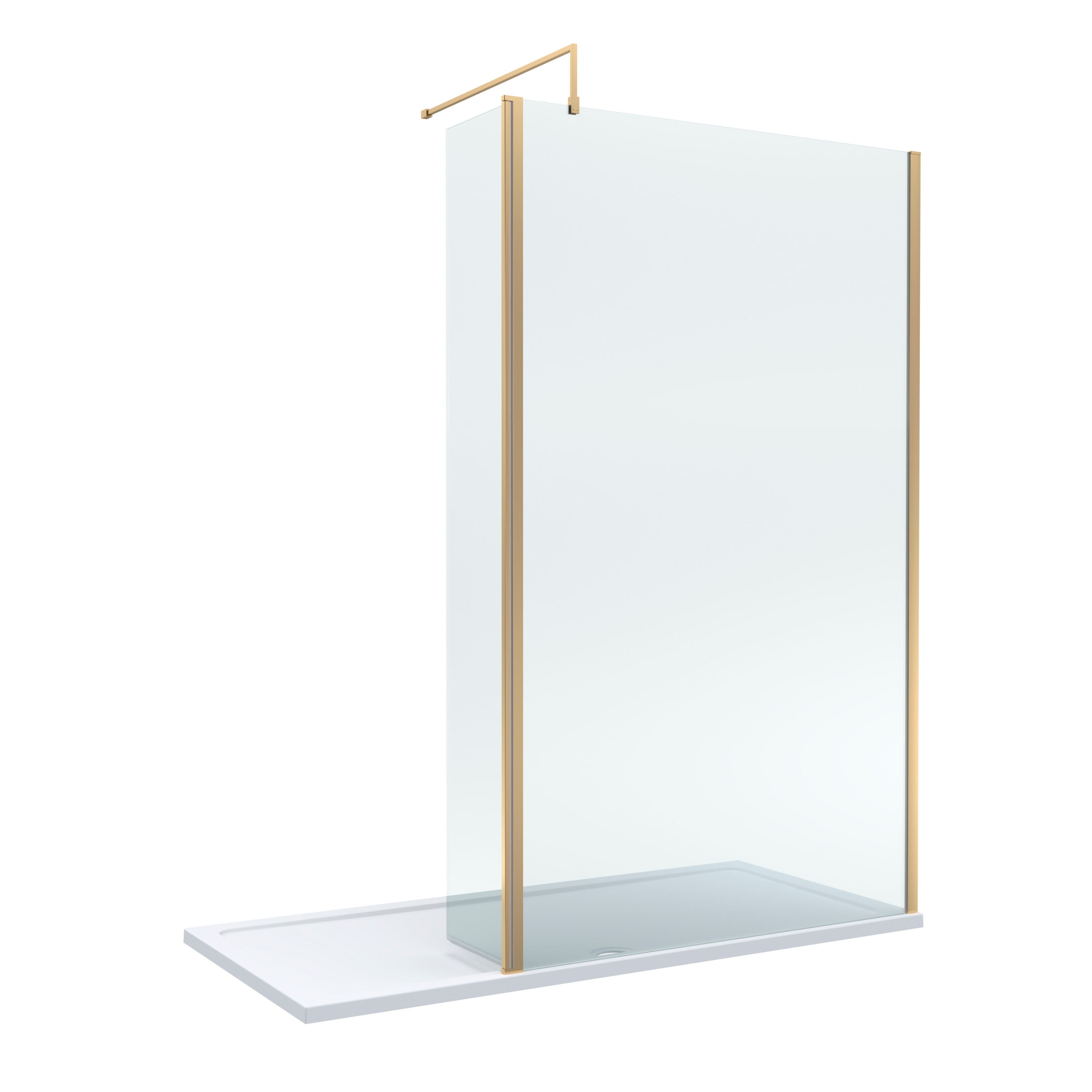 Balterley Glass Walk In Wetroom Screen and Hinged Return Screen with ...