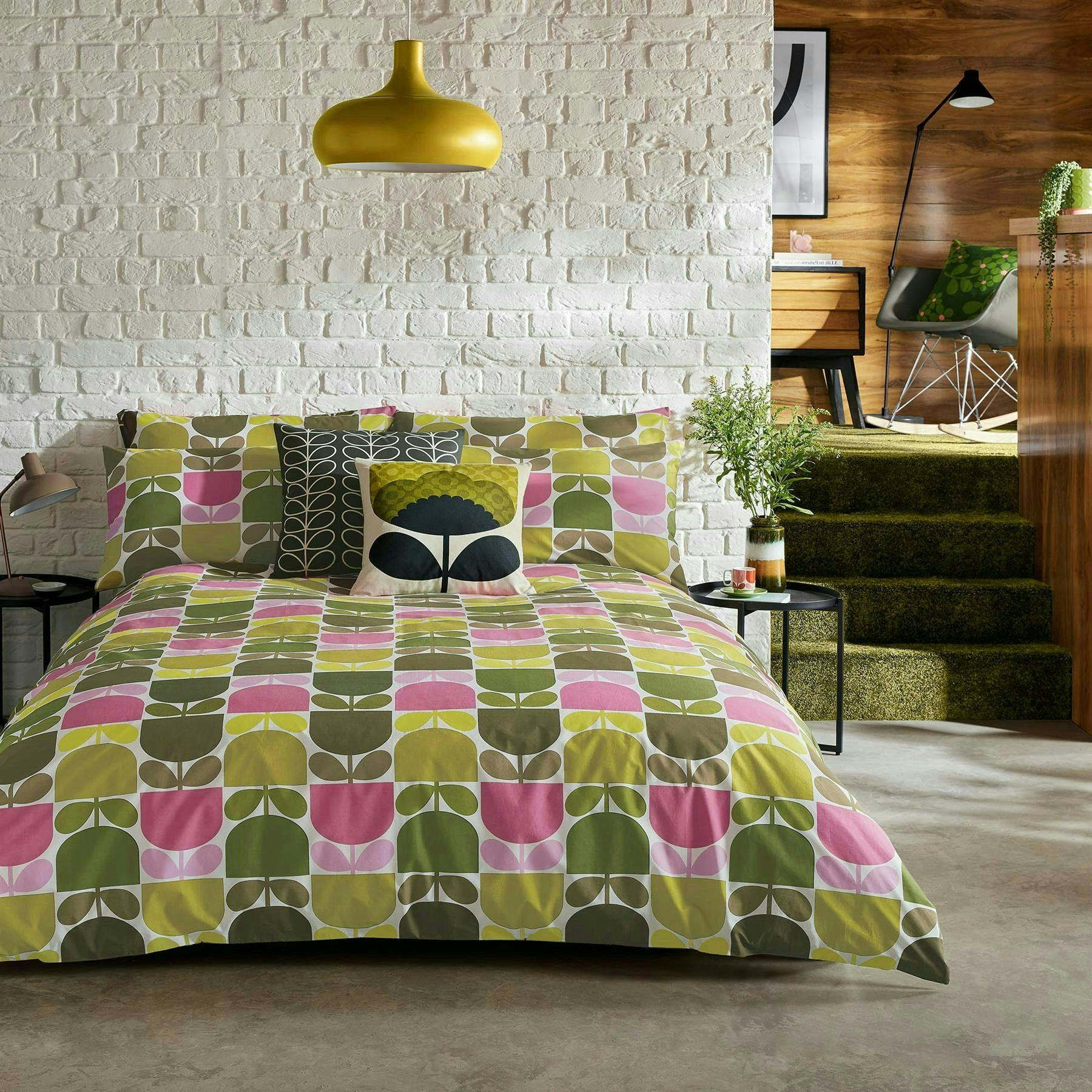 Block Stem Multi Duvet Cover Set - Double - Multi - Tesco Groceries