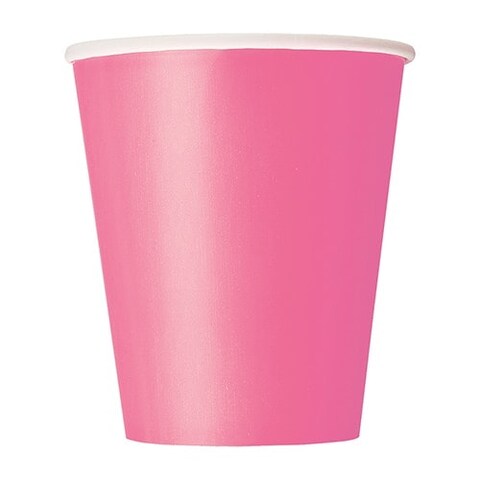 Hot Pink Compostable Paper Cups 270ml - Pack of 14 - Tesco Groceries