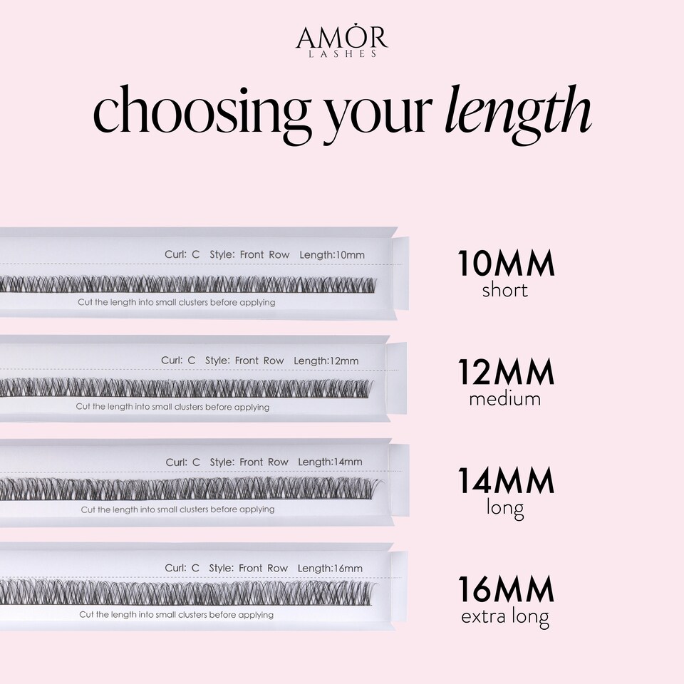 House Of Amor - Eyelash Extensions - Front Row Length - Natural C Curl ...