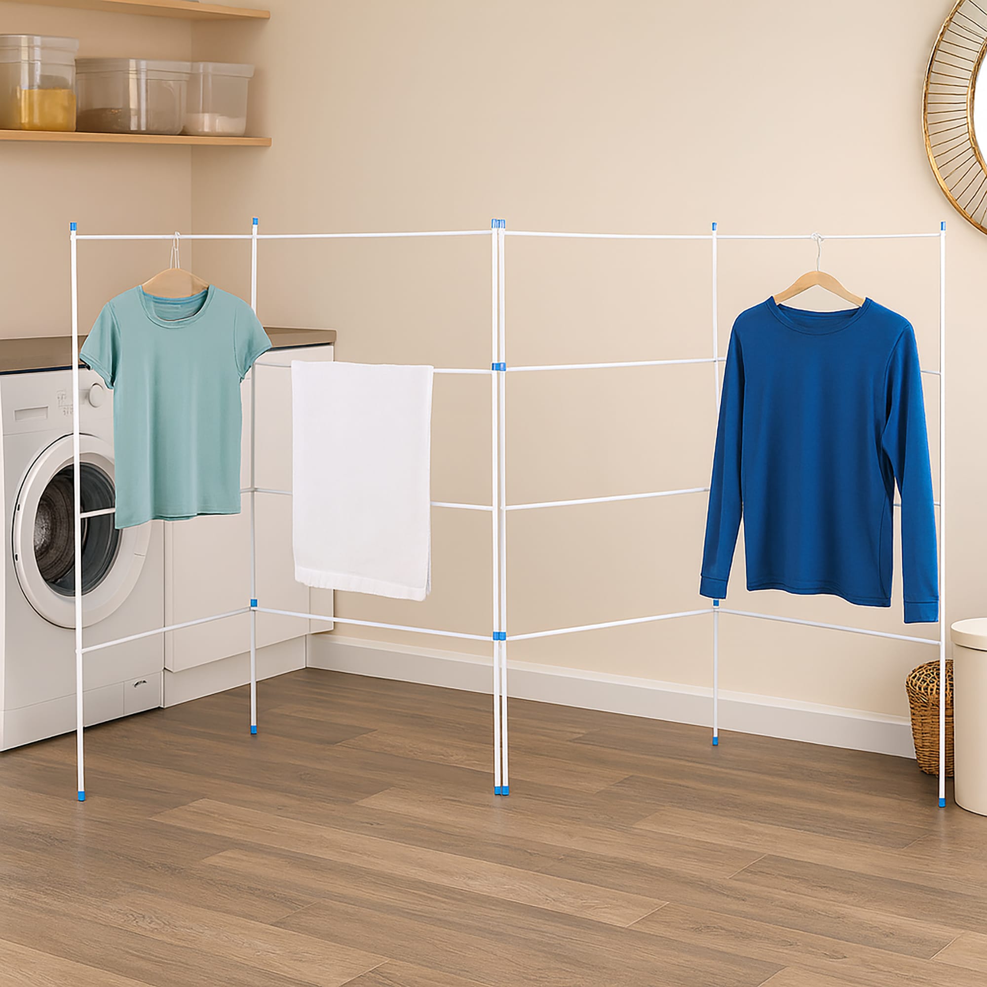 Home Vida 4 Fold Airer Freestanding Metal Folding Clothes Drying Rack ...